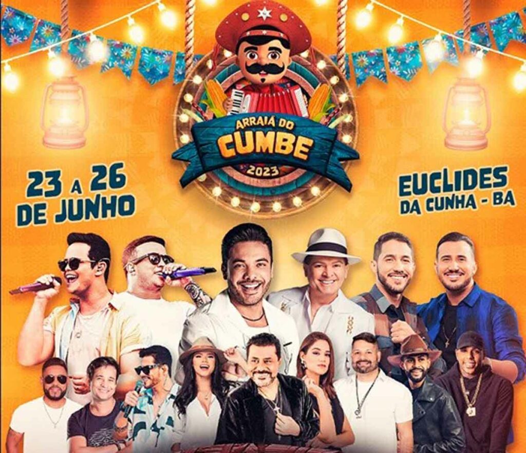 Programação do Arraiá do Cumbe 2023 em Euclides da Cunha - Ache Festas